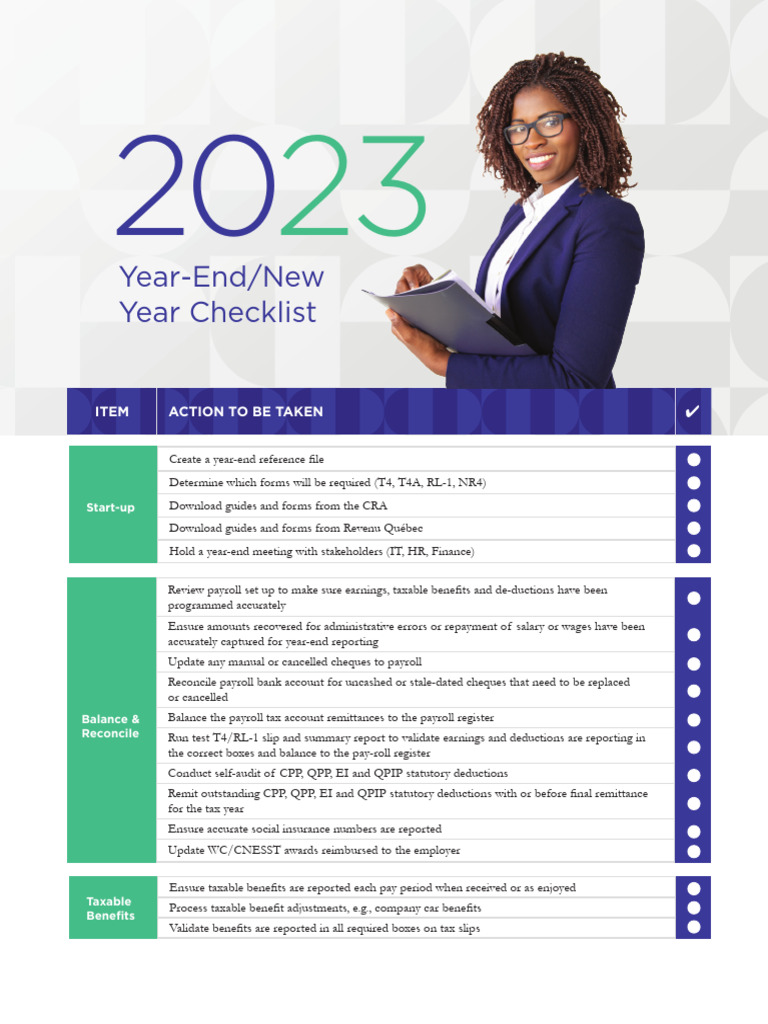 2023 NPI Year End Checklist ENG | PDF | Payroll | Employment Compensation