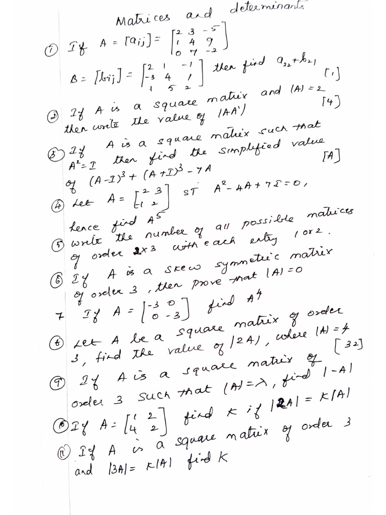 12 Maths Sample Questions | PDF