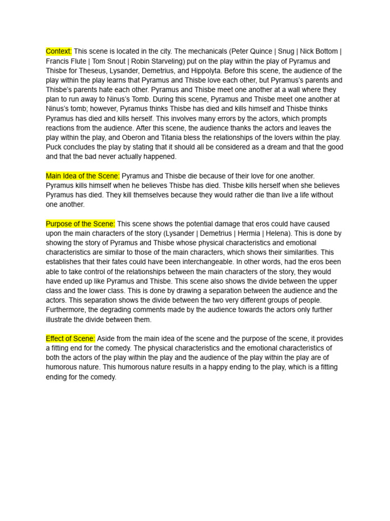 Assignment | Download Free PDF | A Midsummer Night's Dream ...