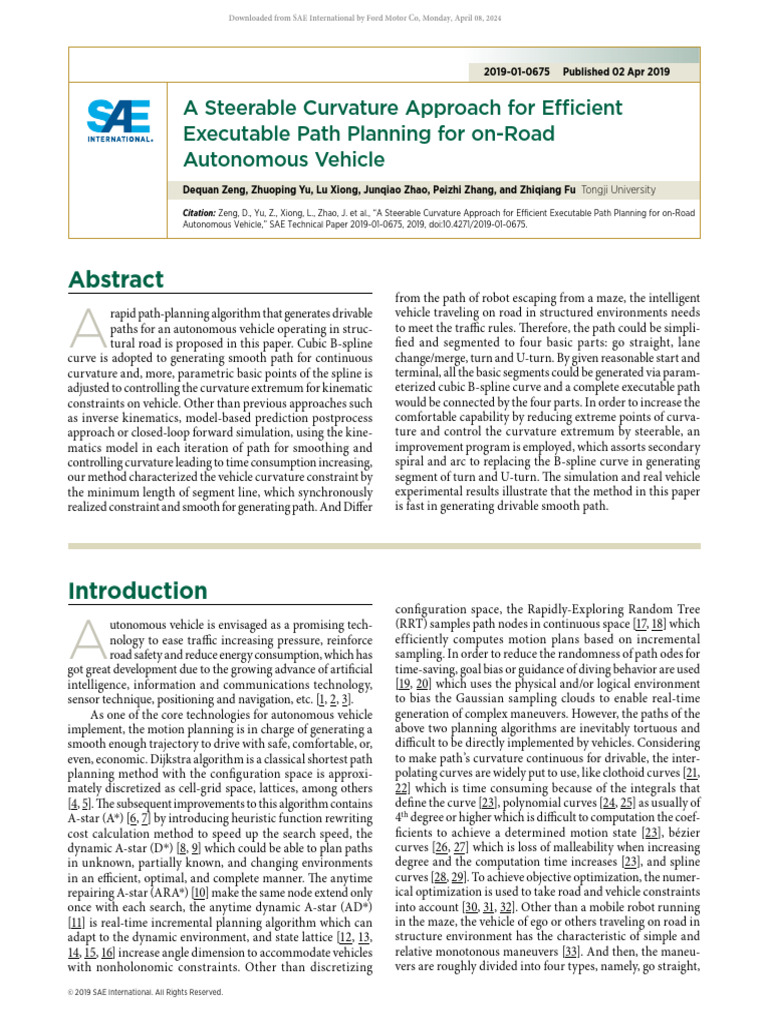 Rapid Path Planning Steerable Curvature Approach | PDF | Applied ...