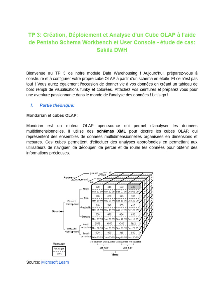 Création d'un Cube OLAP avec Pentaho | PDF | Informatique décisionnelle ...