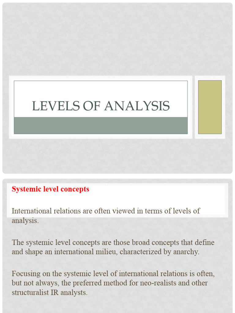 3 Levels of Analysis | Download Free PDF | International Relations ...