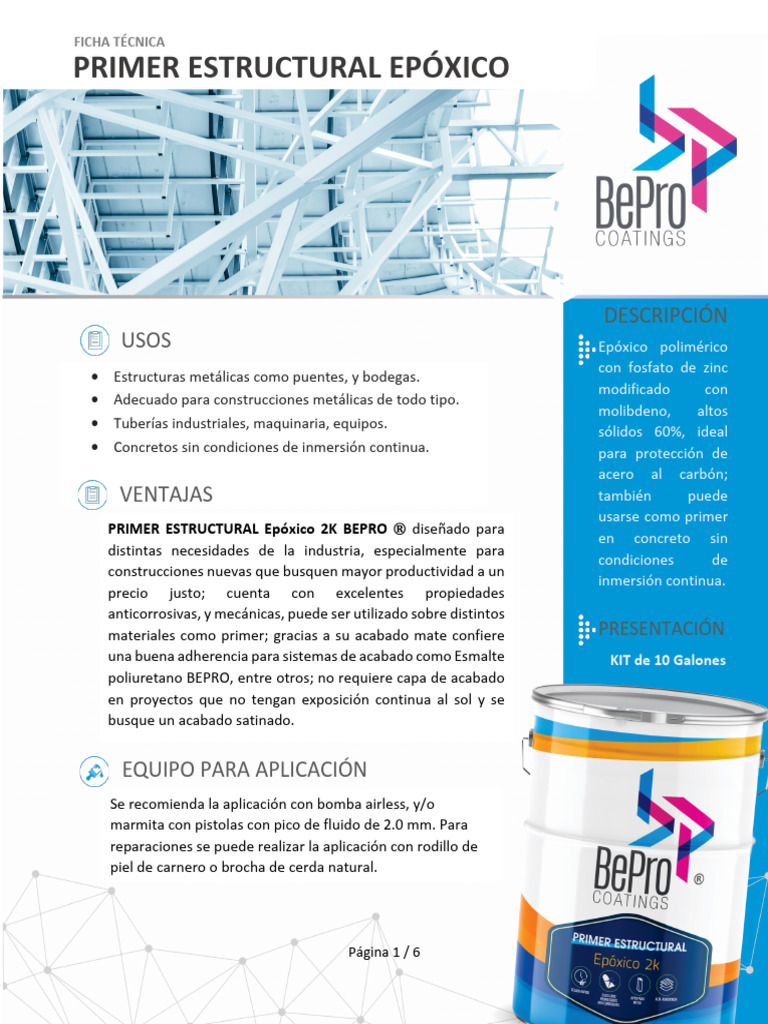 Pds Primer Estructural Epoxico 2k | PDF | Epoxy | Acero