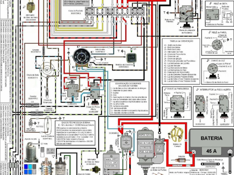 Diagrama Eletrico Fusca 1300 L 1976 | PDF