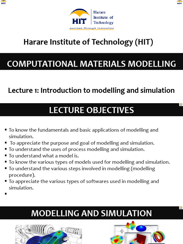 Lecture 1_Introduction to Modelling and Simulation | PDF | Simulation | Conceptual Model