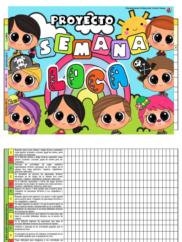 Instrumento de Evaluacion Semana Loca Dulce Candy | PDF