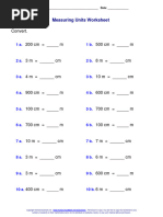 Measurement Units Worksheet | PDF