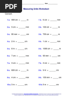 Measurement Units Worksheet | PDF