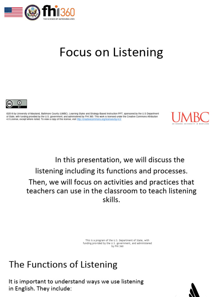 MOOC_Module 5__Lecture_Focus on Listening-1 | PDF | Question | Reading Comprehension