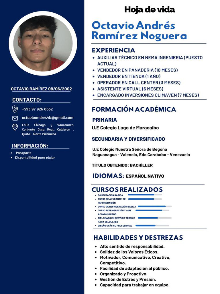 1 Hoja de Vida Octavio Ramirez | PDF
