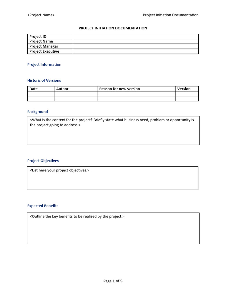 Project Initiation Documentation | PDF | Risk | Business