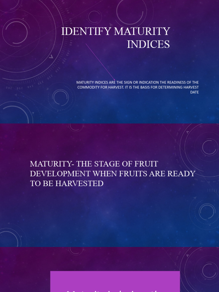 Identify Maturity Indices | Download Free PDF | Vegetables | Fruit