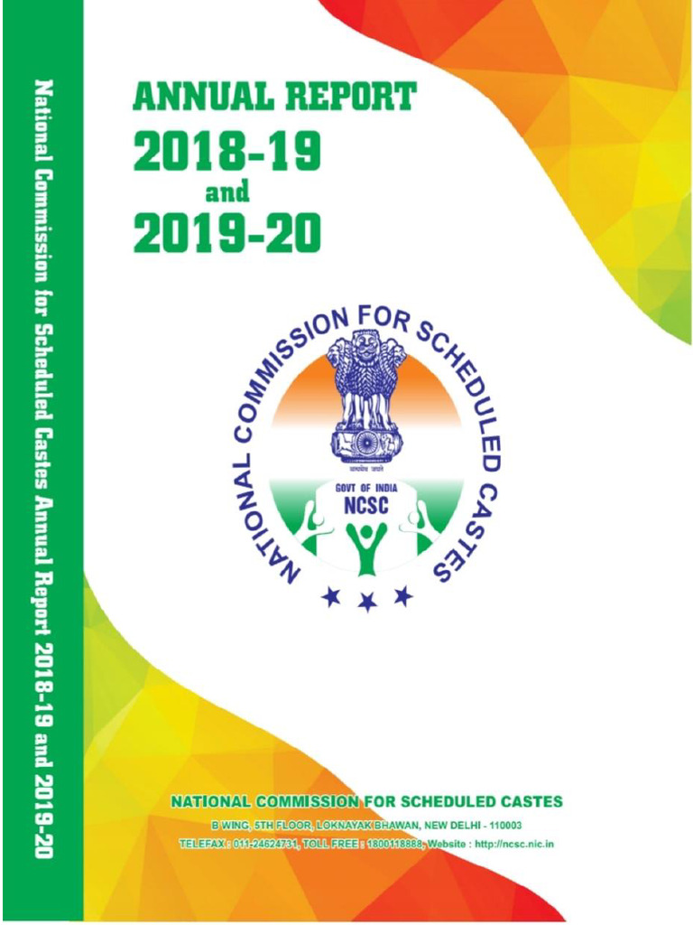 Annual Report of The National Commission For Schedule Caste 2018 - 19 ...