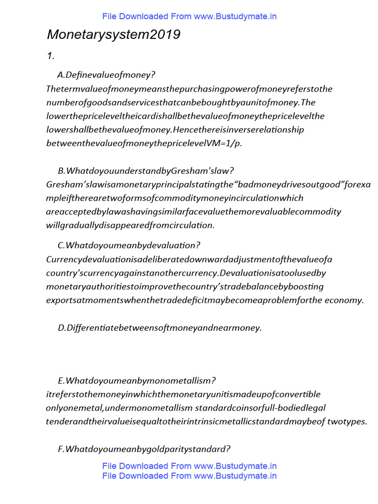 Monetary System | PDF | Economic Equilibrium | Exchange Rate