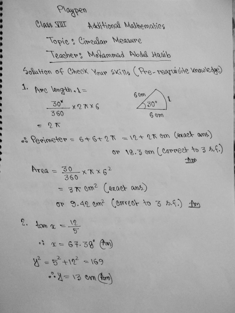 Circular Measure Notes 2 | PDF