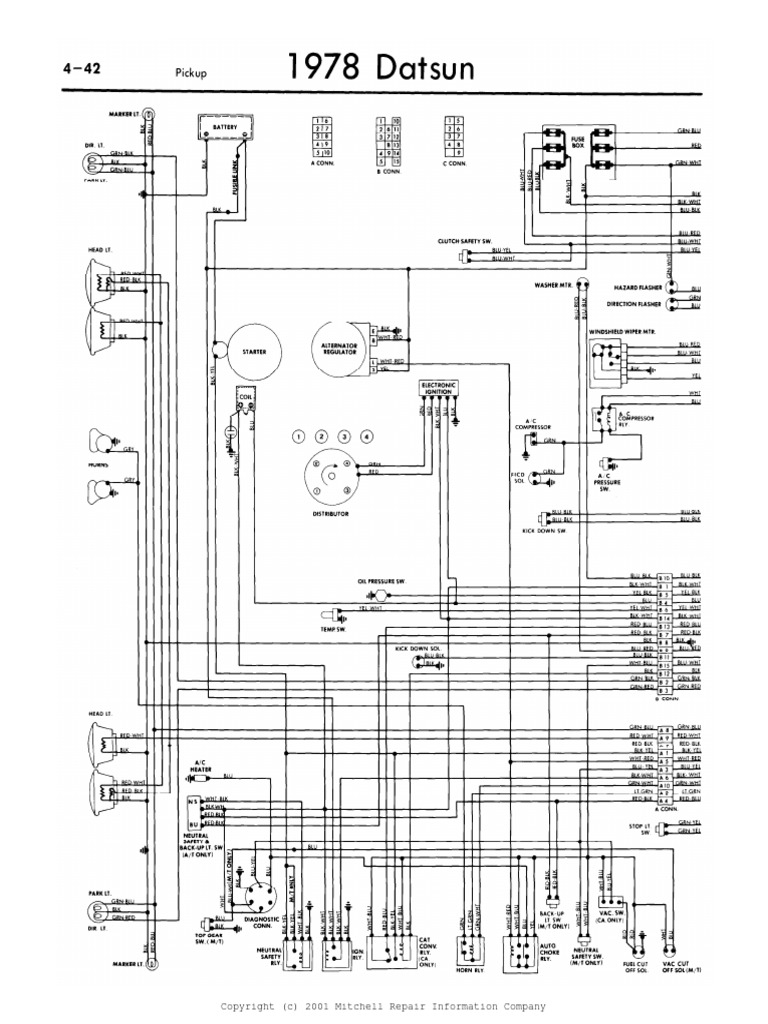 Datsun 620 Pickup Wiring Diagram 1978 | PDF