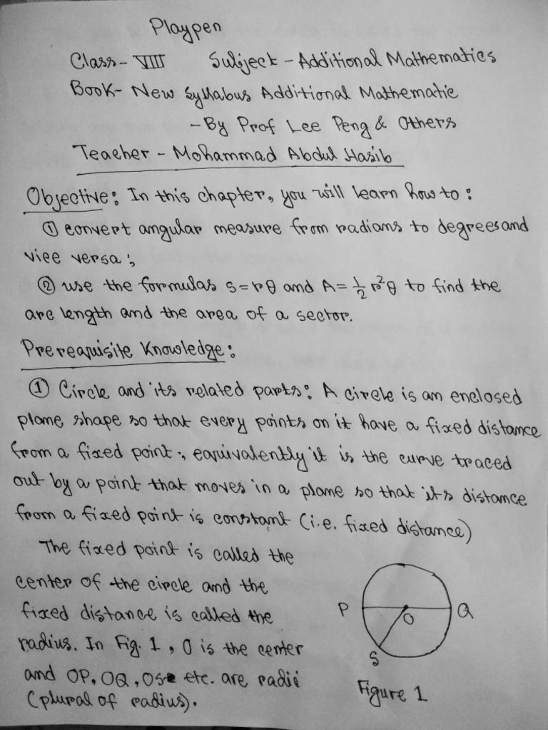 Circular Measure Notes 1 | PDF