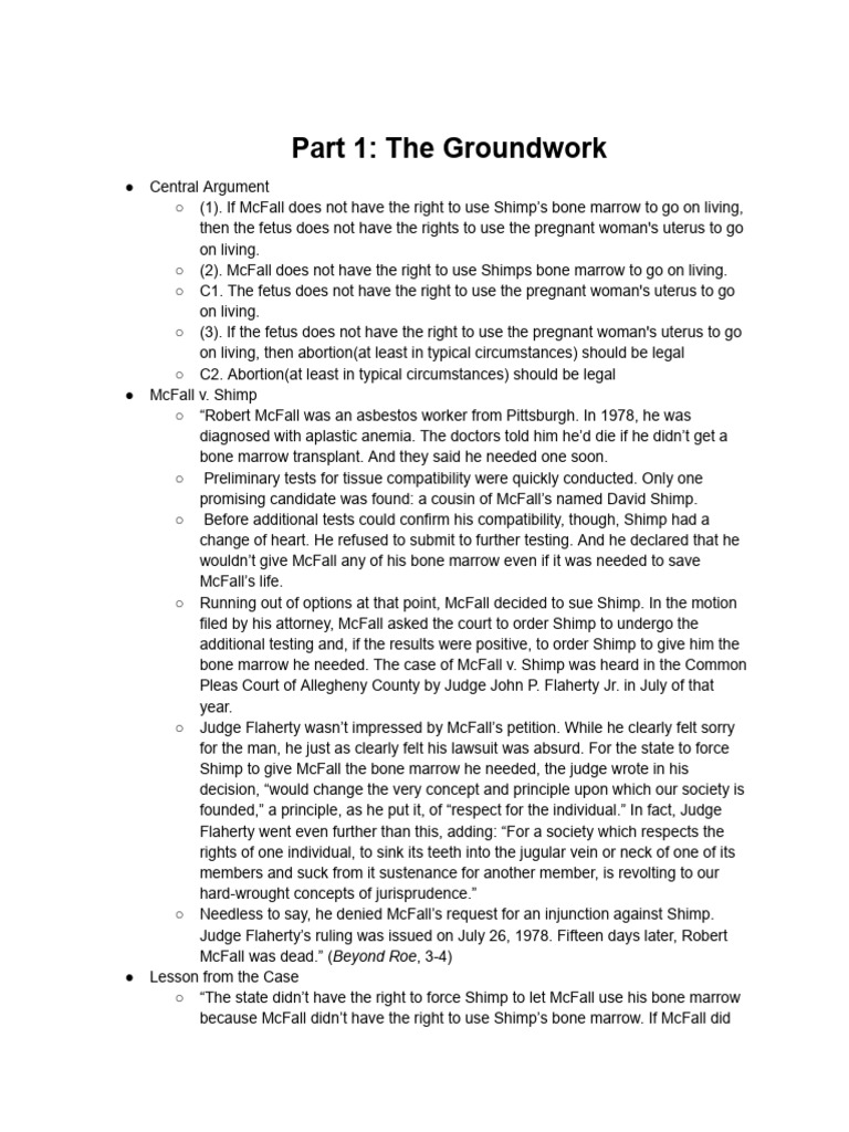 The Thomson-Boonin Style Argument For Abortion Rights | PDF | Abortion ...