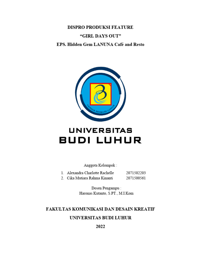 Dispro Produksi Feature Girl Days Out | PDF