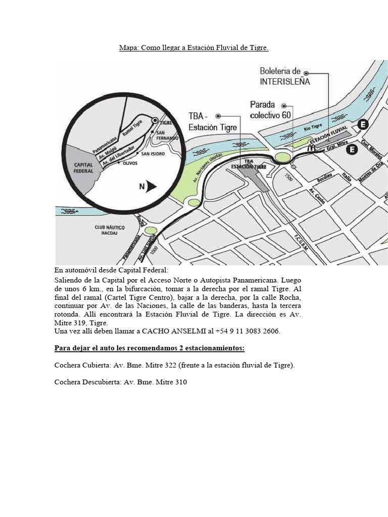 Mapa Estacion Fluvial de Tigre Lancha Taxi | PDF