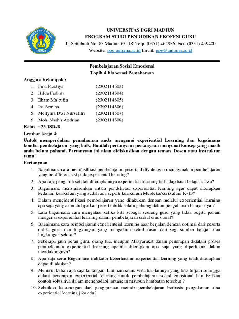 T4-Elaborasi Pemahaman Pse Kel-4 | PDF | Karier & Perkembangan | Sains & Matematika
