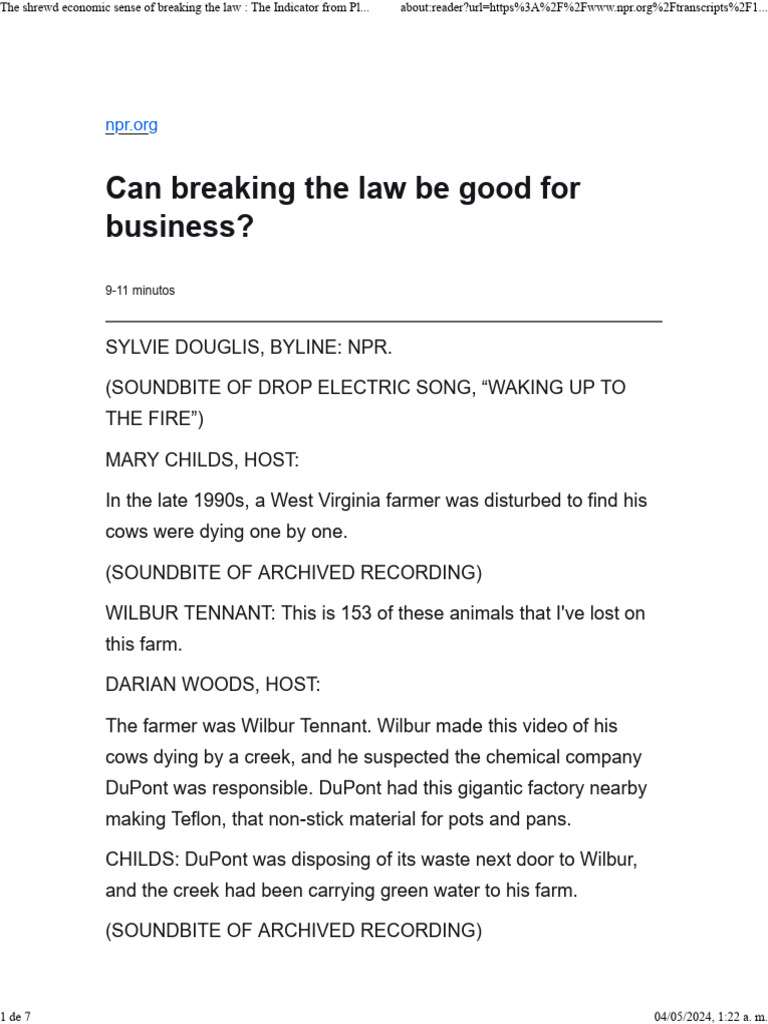 The Shrewd Economic Sense of Breaking The Law The Indicator From Planet ...