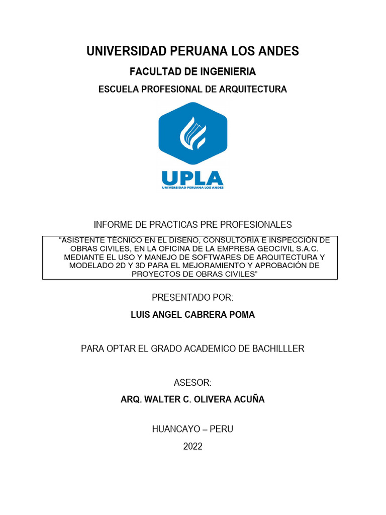 Arq Cabrera Poma Luis Angel | PDF | Riego | Ingeniería