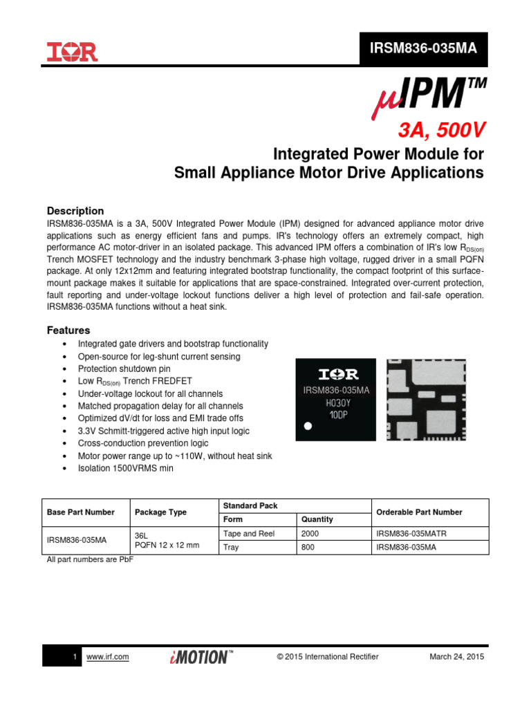 Infineon IRSM836 035MA DS v01 - 01 EN | PDF | Capacitor | Logic Gate