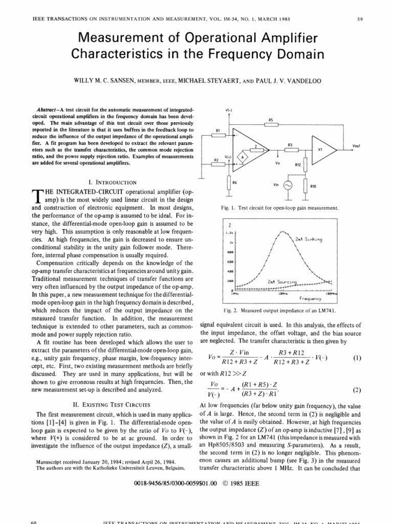Amplifier Characteristics in The: Operational Frequency Domain | PDF ...