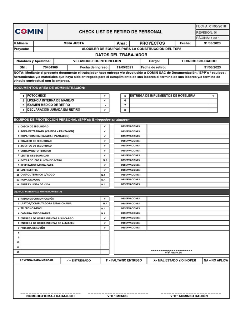 Formato Check List | PDF | Informática