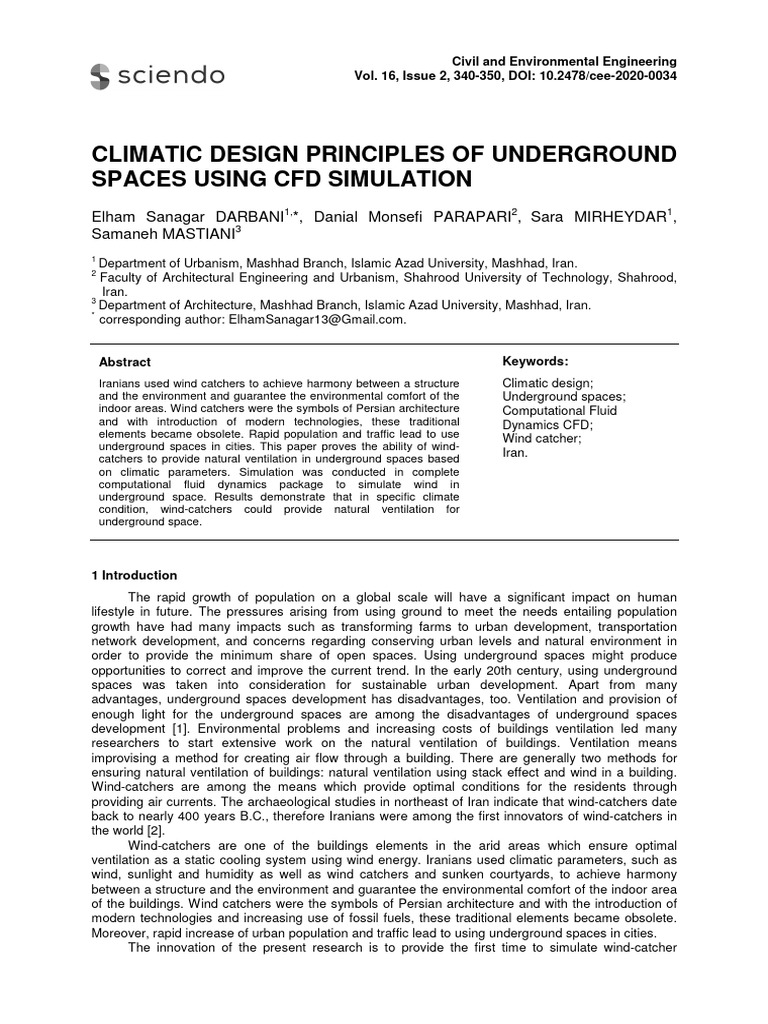 Climatic Design Principles of Underground | PDF | Ventilation ...