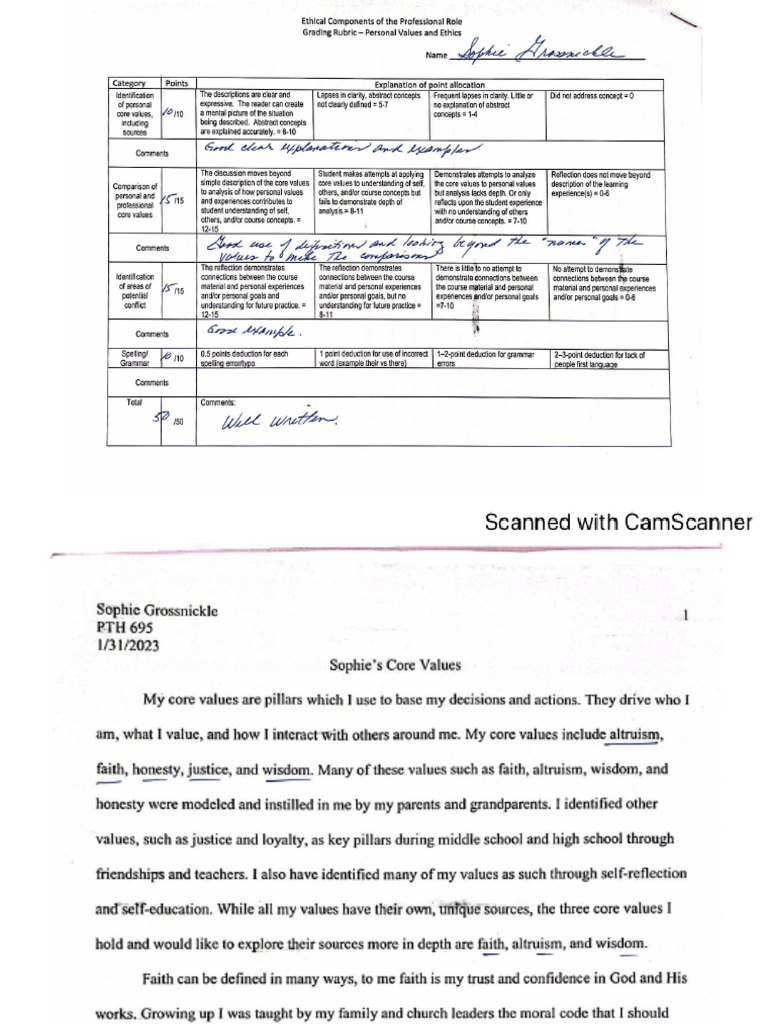 Core Values Paper | PDF