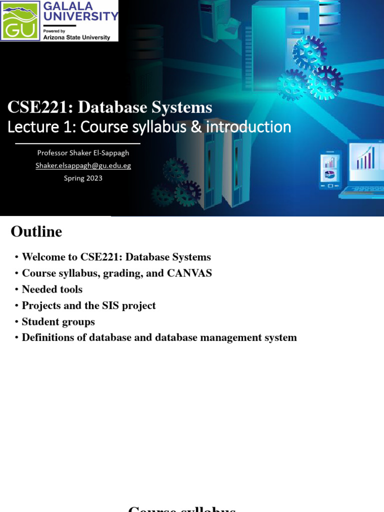 Lecture 1 | PDF | Databases | Relational Database