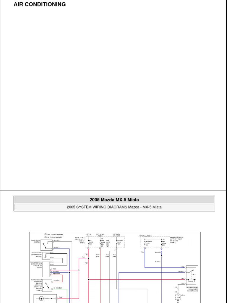 Mazda MX5 NB-FL Wiring Diagram | Download Free PDF | Rear Wheel Drive ...