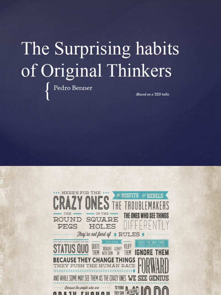 The Surprising Habits of Original Thinkers | PDF