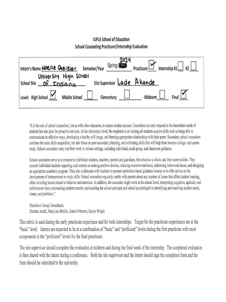 Final Evaluation Practicum | PDF