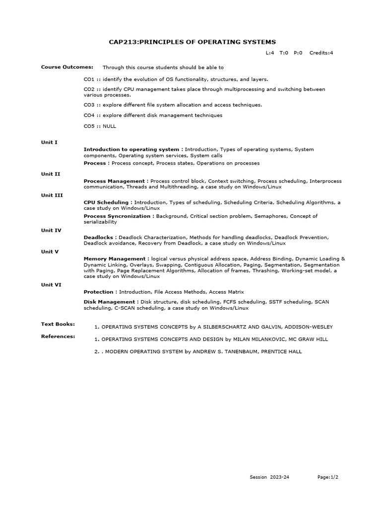 Operating S | Download Free PDF | Scheduling (Computing) | Process (Computing)