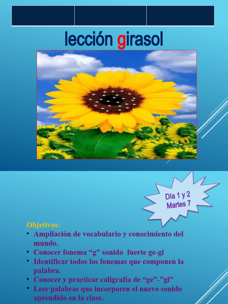 Lección Girasol | PDF | Escritura