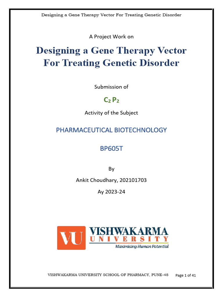 Biotechnology c2p2 | PDF | Viral Vector | Gene Therapy