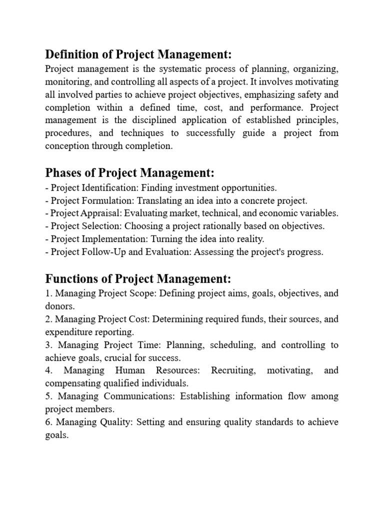 Project Management | PDF | Project Management | Evaluation