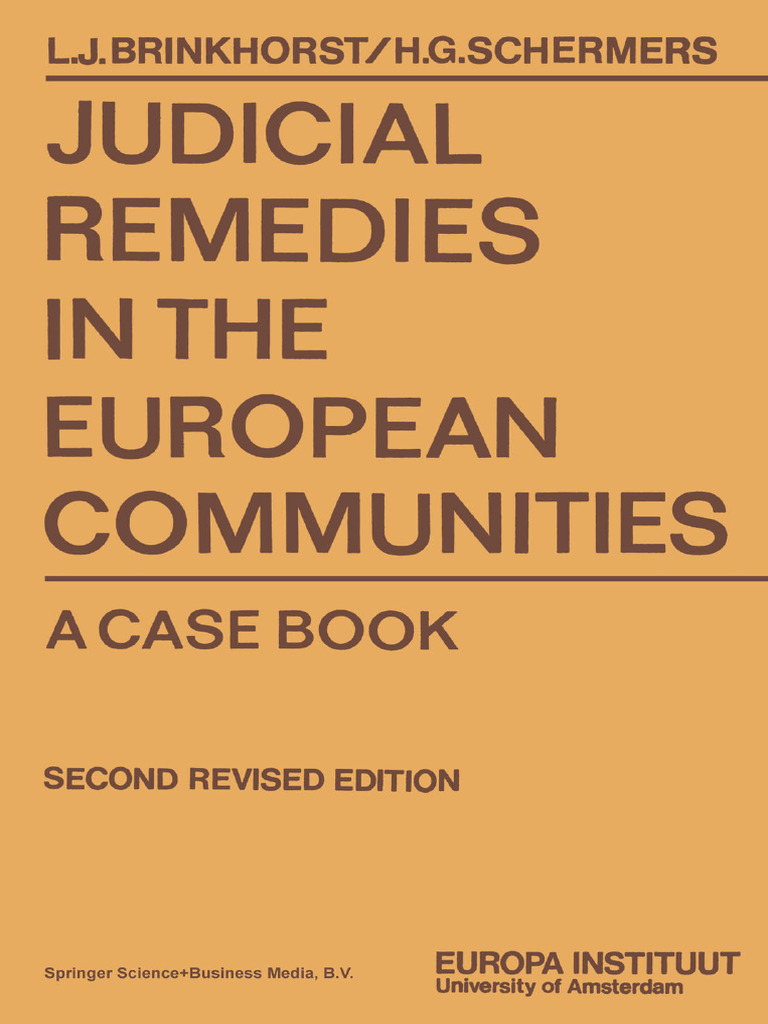 Judicial Remedies in The European Communities - A Case Book | PDF ...