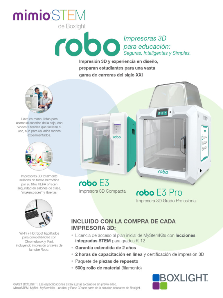 Robo-Brochure v06 Spanish | PDF | Impresión 3d | Impresora (Computación)