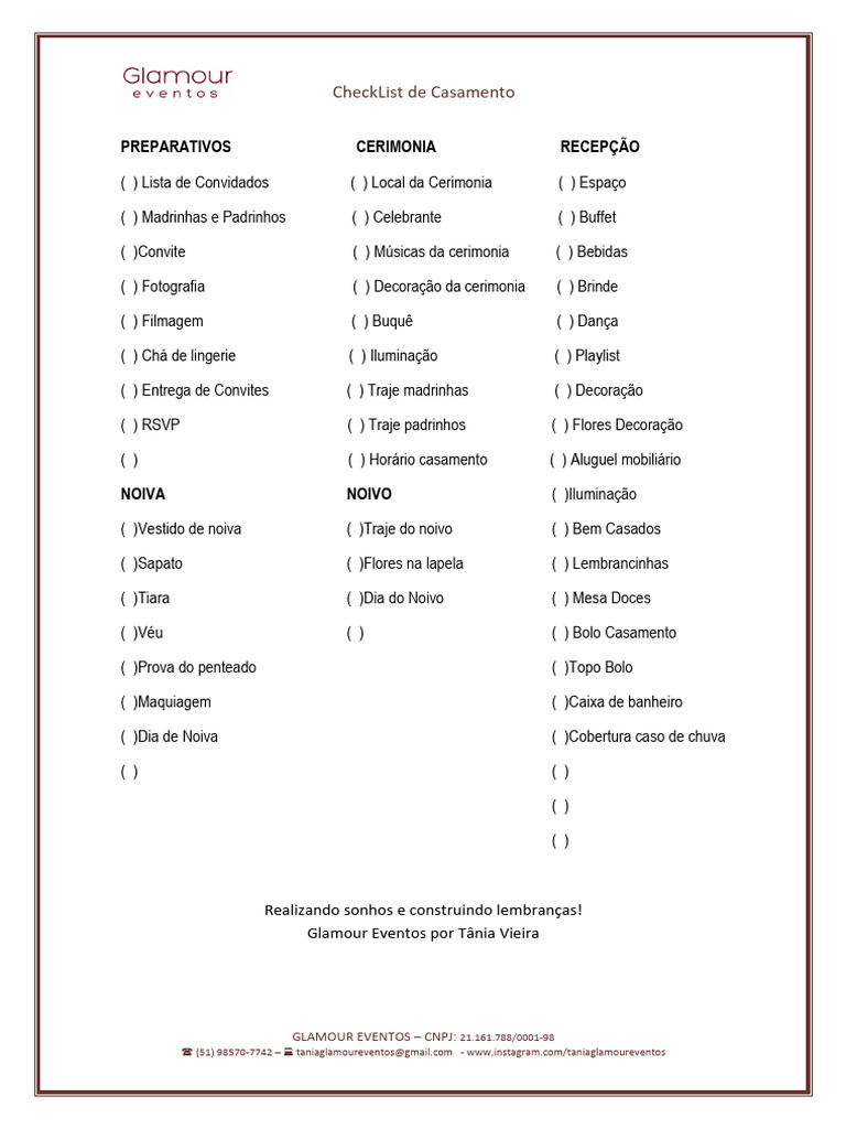 Check list casamento | PDF Check list casamento | PDF