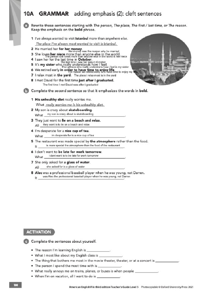 HWK Unit 10 Grammar Aedll | PDF HWK Unit 10 Grammar Aedll | PDF