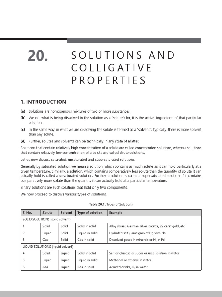 4.solutions and Colligative PropertiesTheory | PDF | Solubility | Solvation