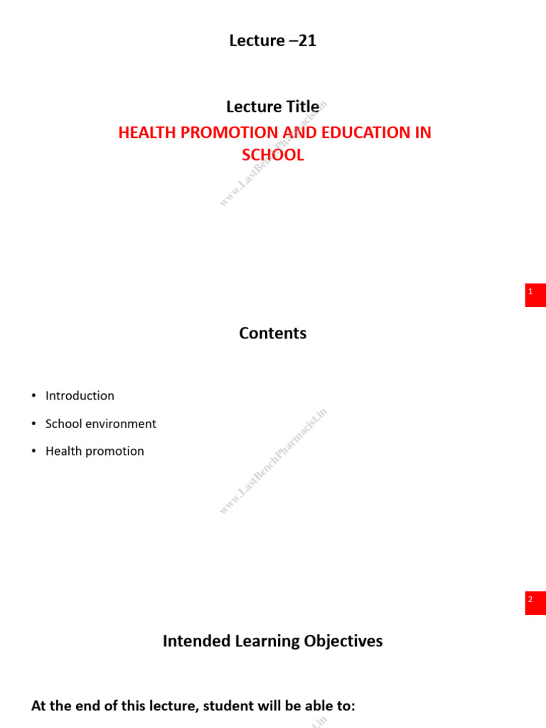 21 Health Promotion and School Education | PDF | Health Education | Behavior
