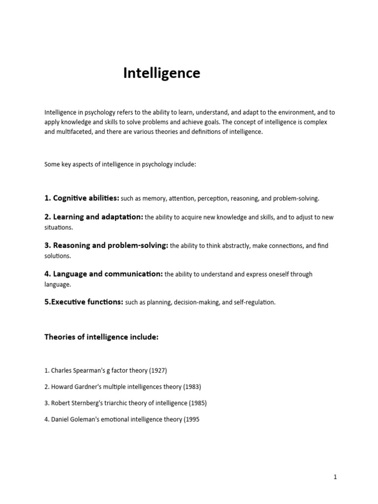 Intelligence PDF | PDF | Intelligence | Intelligence Quotient