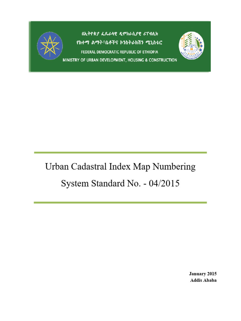 Urban Cadastral Index Map Numbering System No. 04-2007 | PDF | Map | Ethiopia