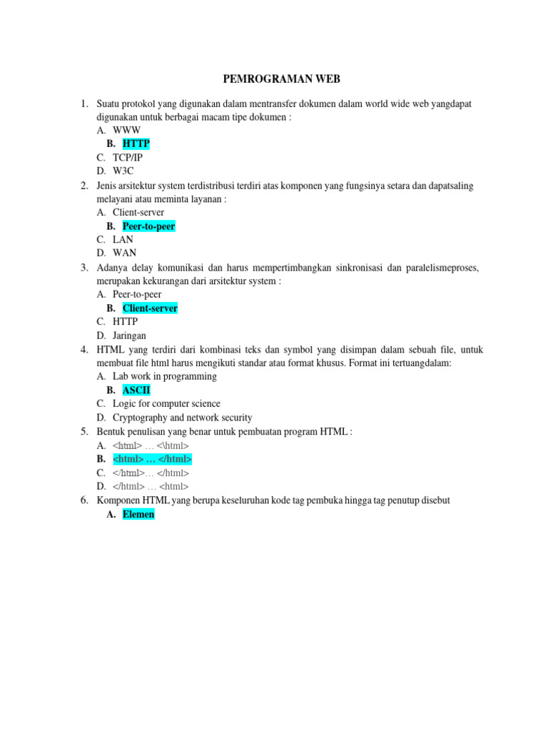 Panduan Dasar Pemrograman Web | PDF