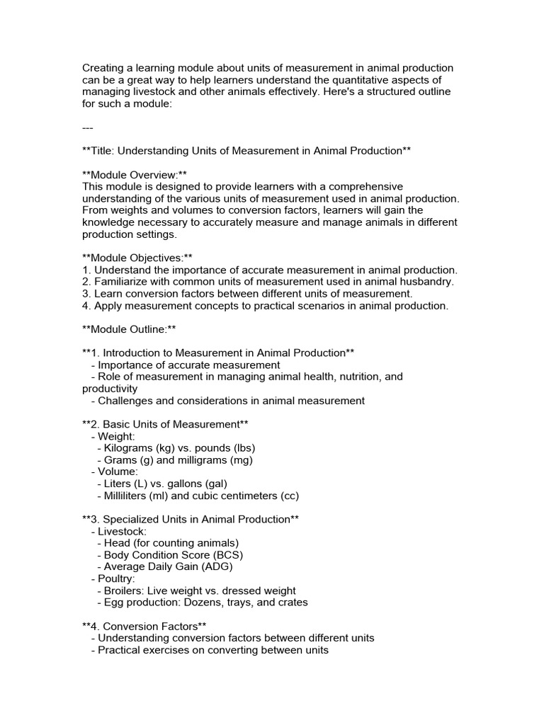 Learning Module Units of Measurements | PDF | Learning | Measurement